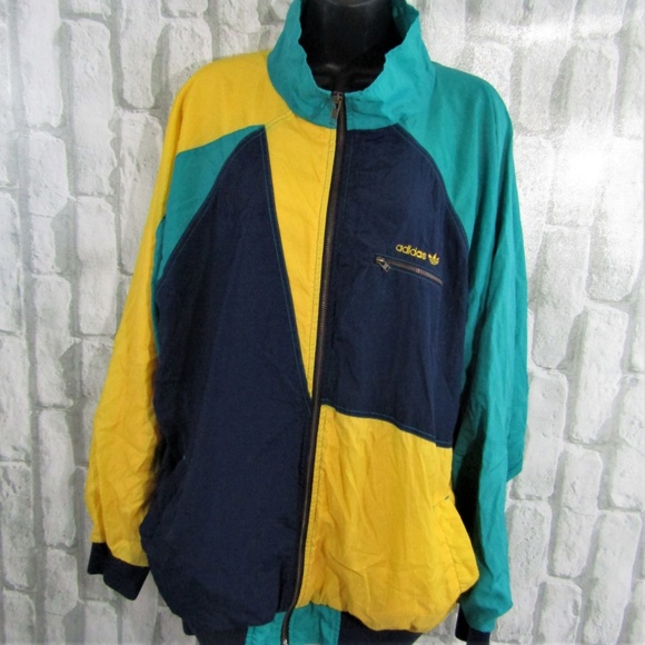 adidas | Jackets & Coats | Adidas Vintage Colorblock Windbreaker Jacket ...